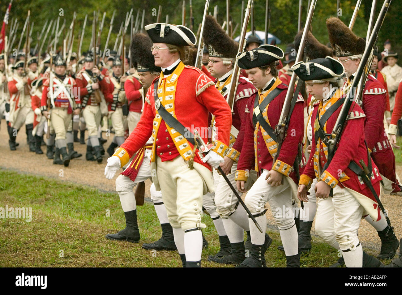 The British march to Surrender Field at the 225th Anniversary of the ...