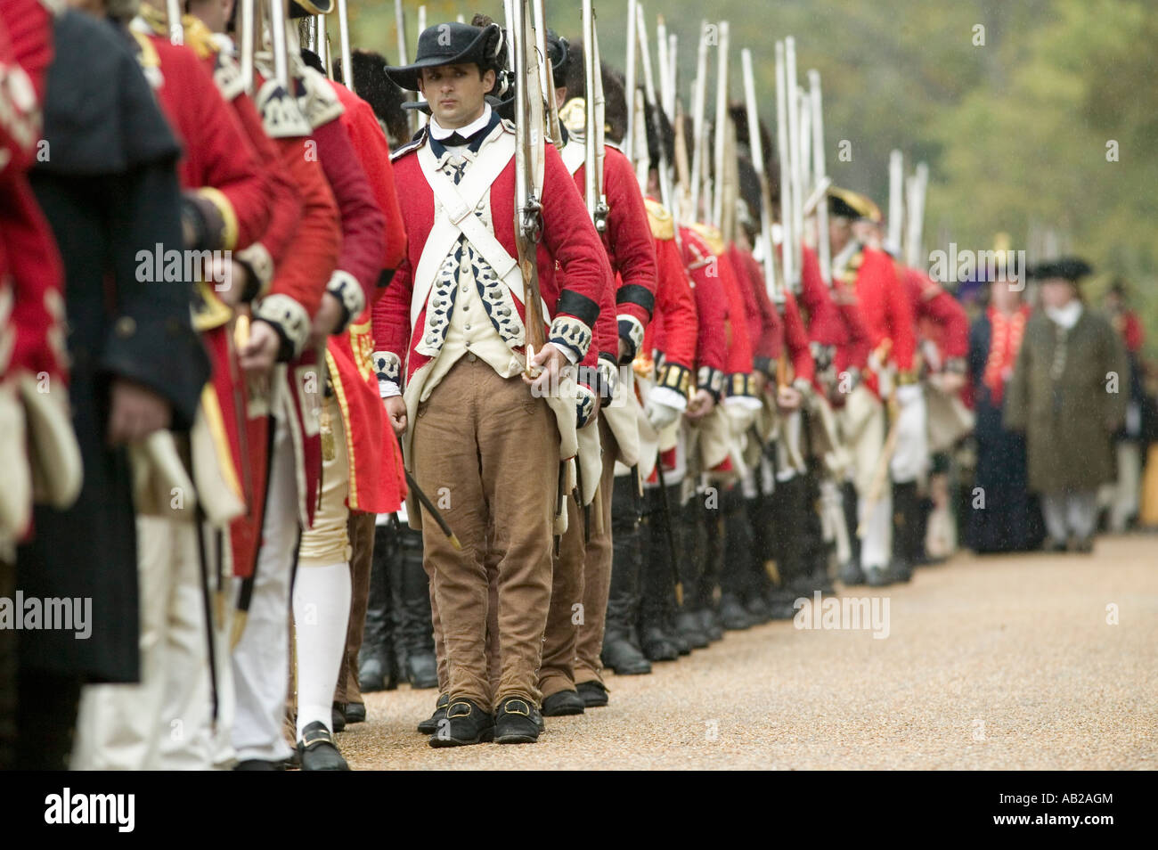 The British march to Surrender Field at the 225th Anniversary of the ...