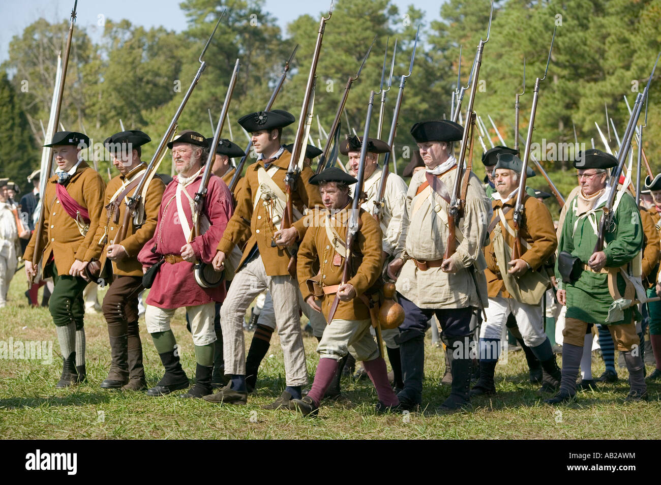Continentals on the march in re enactment of Attack on Redoubts 9 10 ...