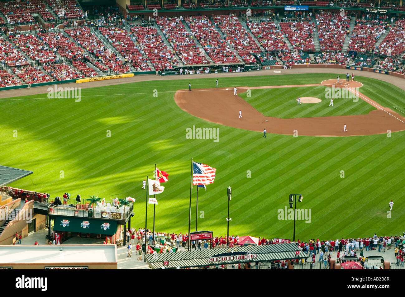 An elevated view of the third Busch Stadium St Louis Missouri where the ...