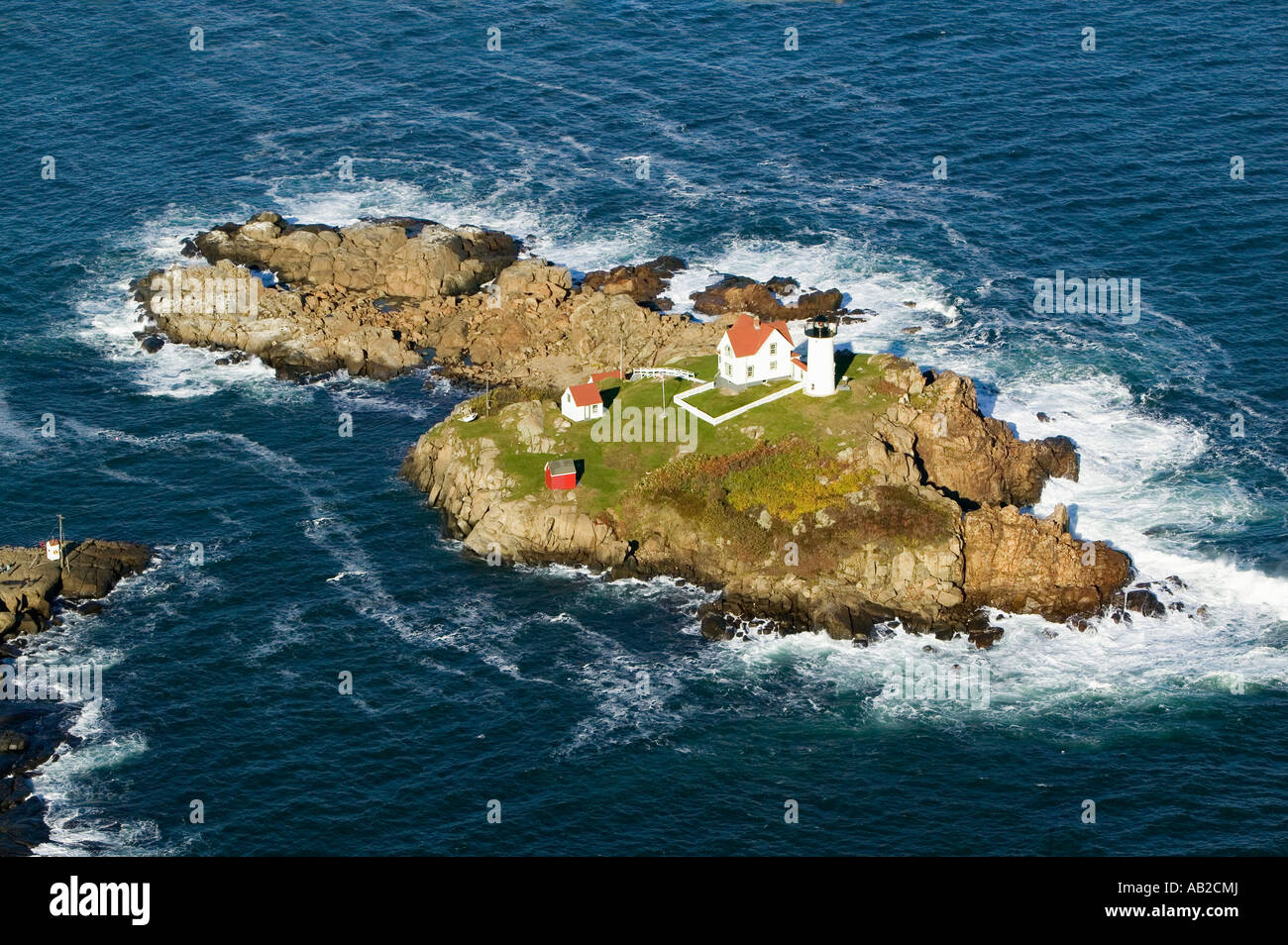 Aerial view of Nubble Lighthouse Cape Neddick Maine Stock Photo - Alamy