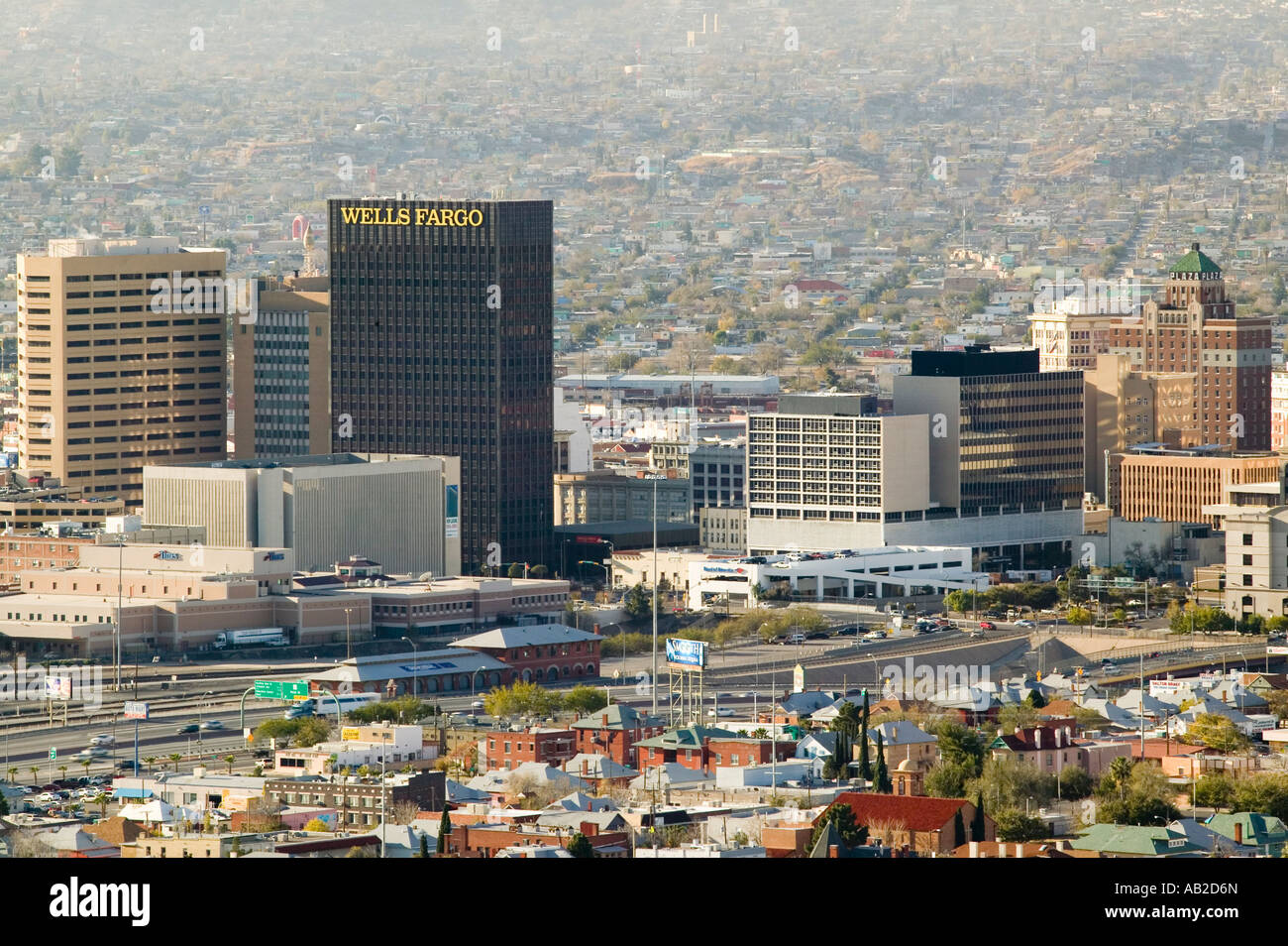 Panoramic view of skyline and downtown El Paso Texas looking toward ...