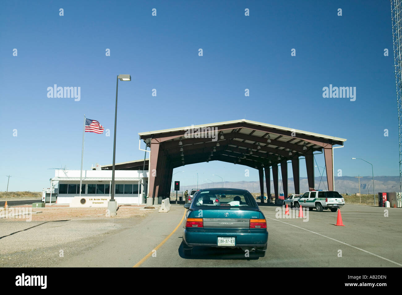 Immigration and Naturalization Service INS roadside stop Route 54 in ...
