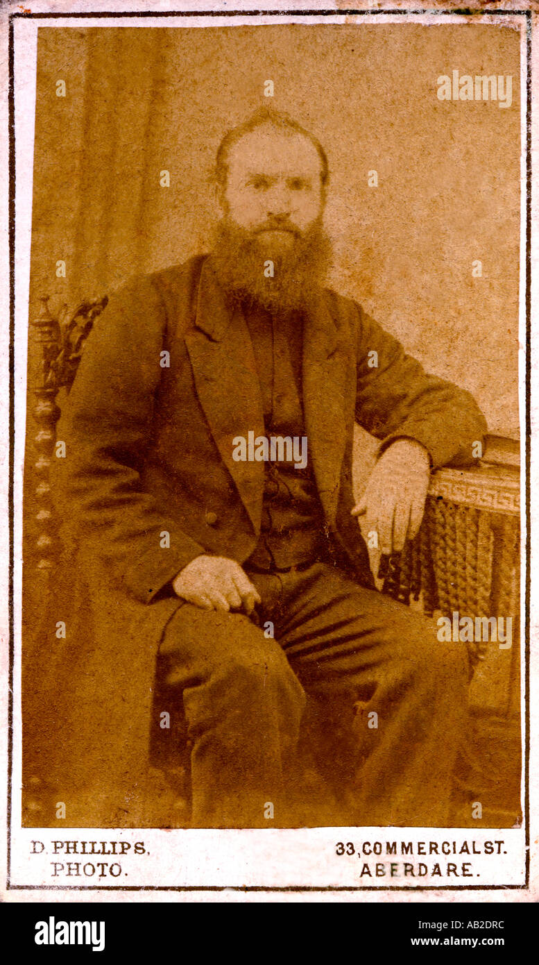 Edwardian Bearded Man Photograph History Lifestyle Wales Stock Photo ...