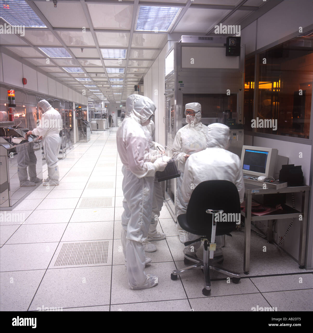 Clean Room Micro Chip Wafer Production Newport South East Wales Stock ...