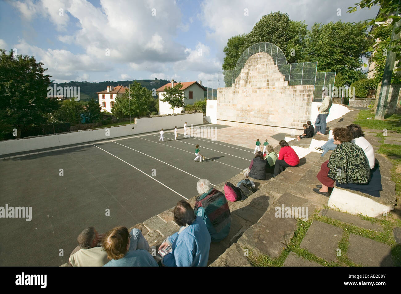 Local villagers in Sare France in Basque Country on the Spanish French ...