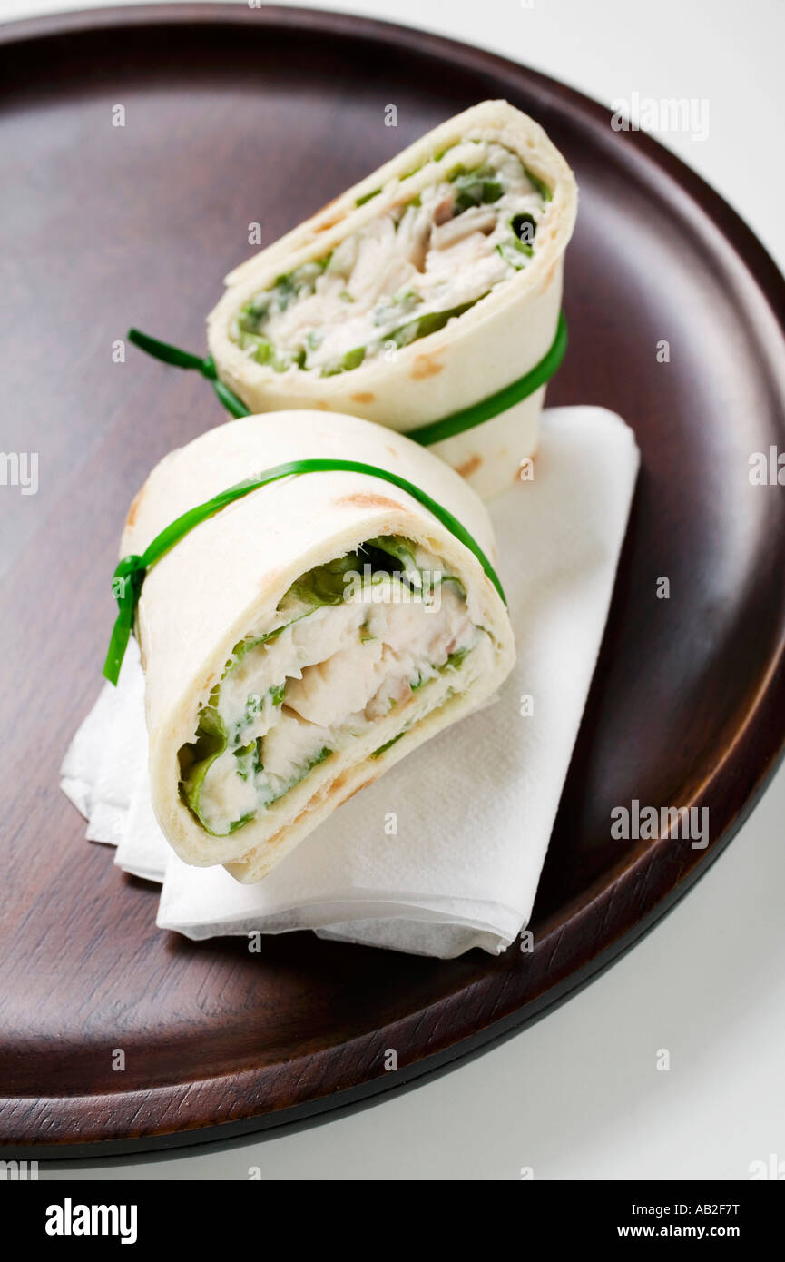 Two wraps with fish filling FoodCollection Stock Photo - Alamy