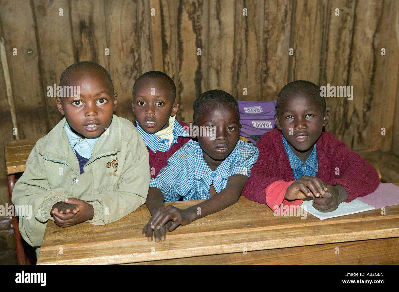 Karimba School with school children in classroom in North Kenya Africa ...
