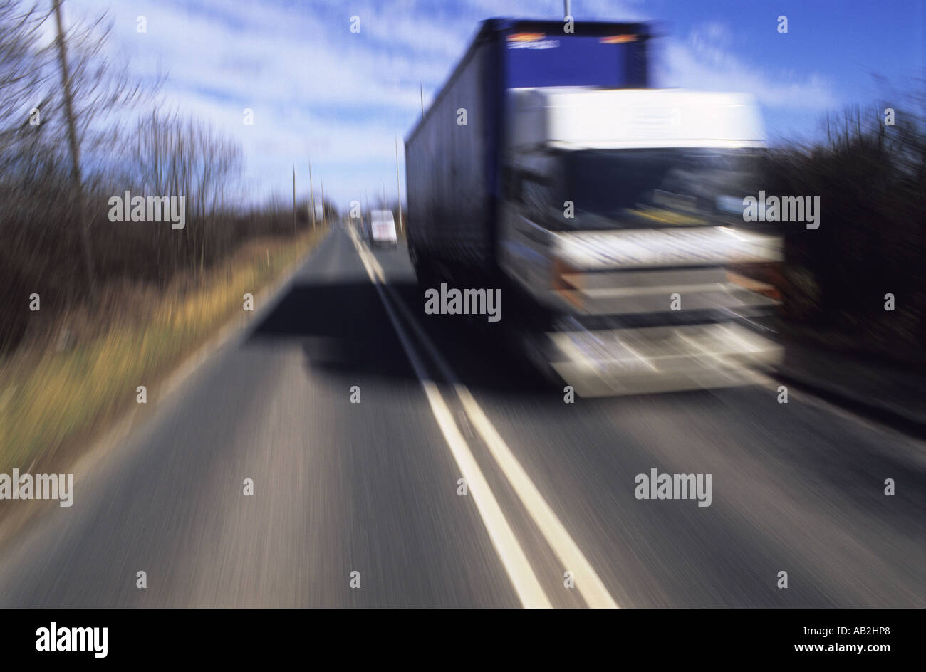 lorry carrying load travelling at speed on the A64 road leeds yorkshire ...