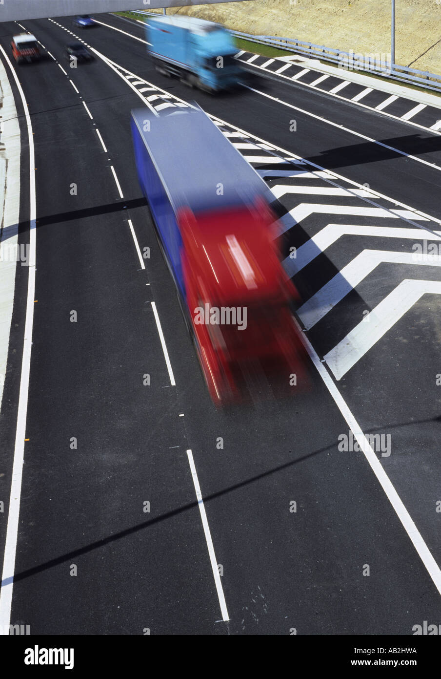 Chevron on motorway hi-res stock photography and images - Alamy