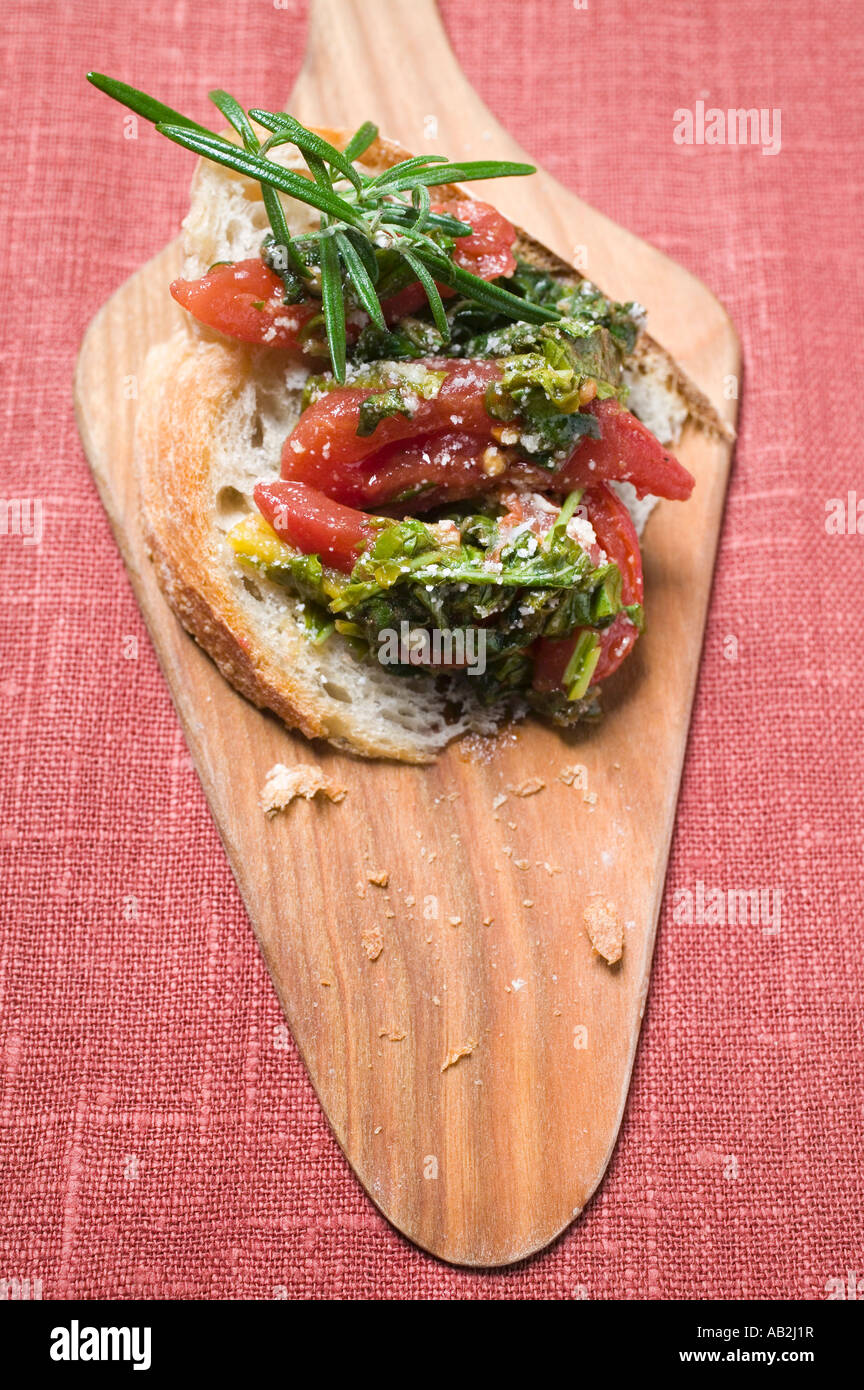 Chard and tomatoes on white bread FoodCollection Stock Photo - Alamy