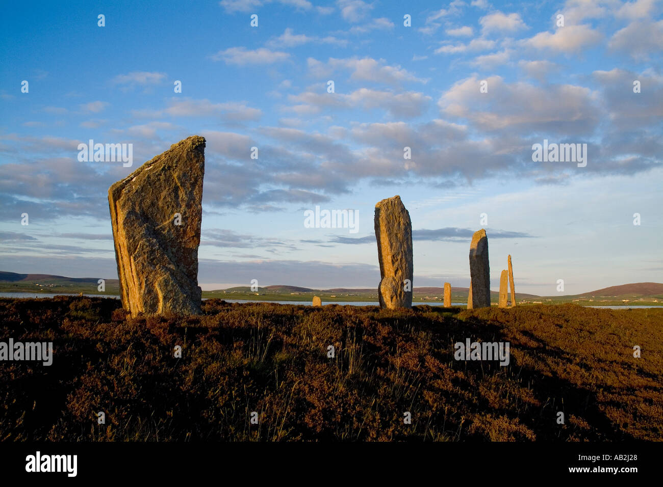 dh RING OF BRODGAR ORKNEY Neolithic standing stones henge circle Stock ...