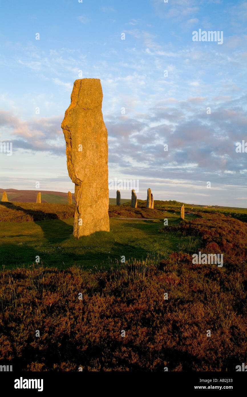dh RING OF BRODGAR ORKNEY Neolithic standing stone henge circle with ...
