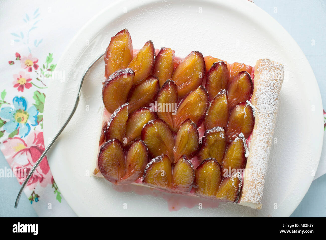 A piece of damson cake Zwetschgendatschi FoodCollection Stock Photo - Alamy