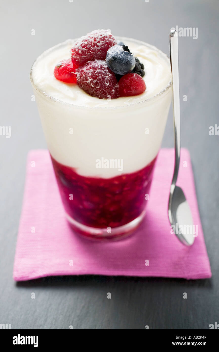 Fruits of the forest dessert with vanilla cream FoodCollection Stock ...