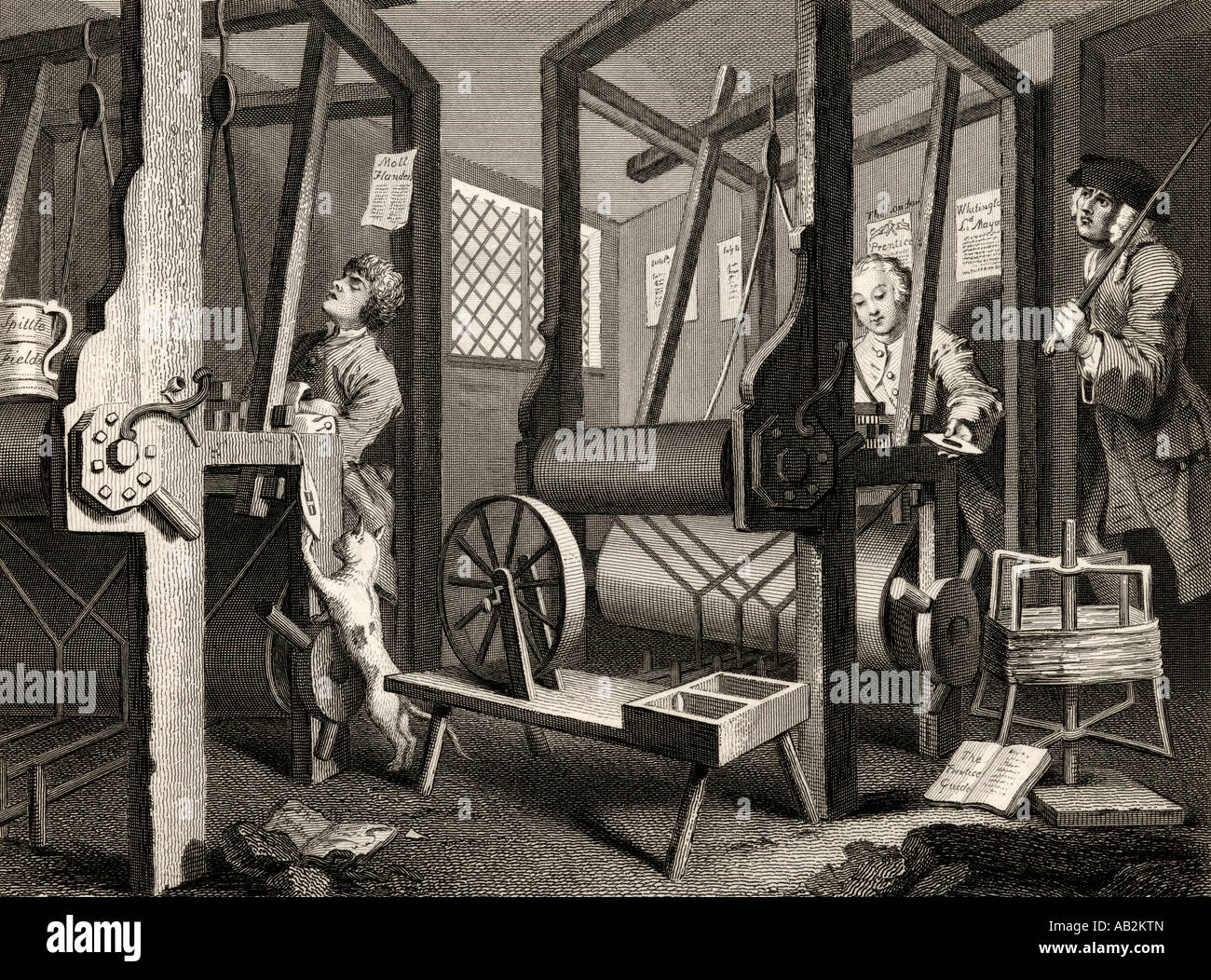 Industry and Idleness. The fellow prentices at their looms. From the ...