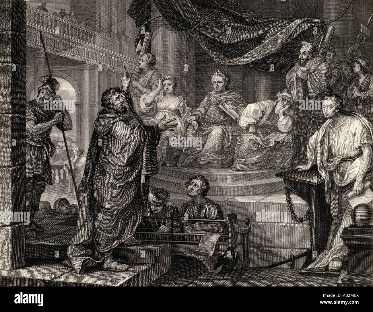 Paul before Felix. From the original by Hogarth Stock Photo - Alamy