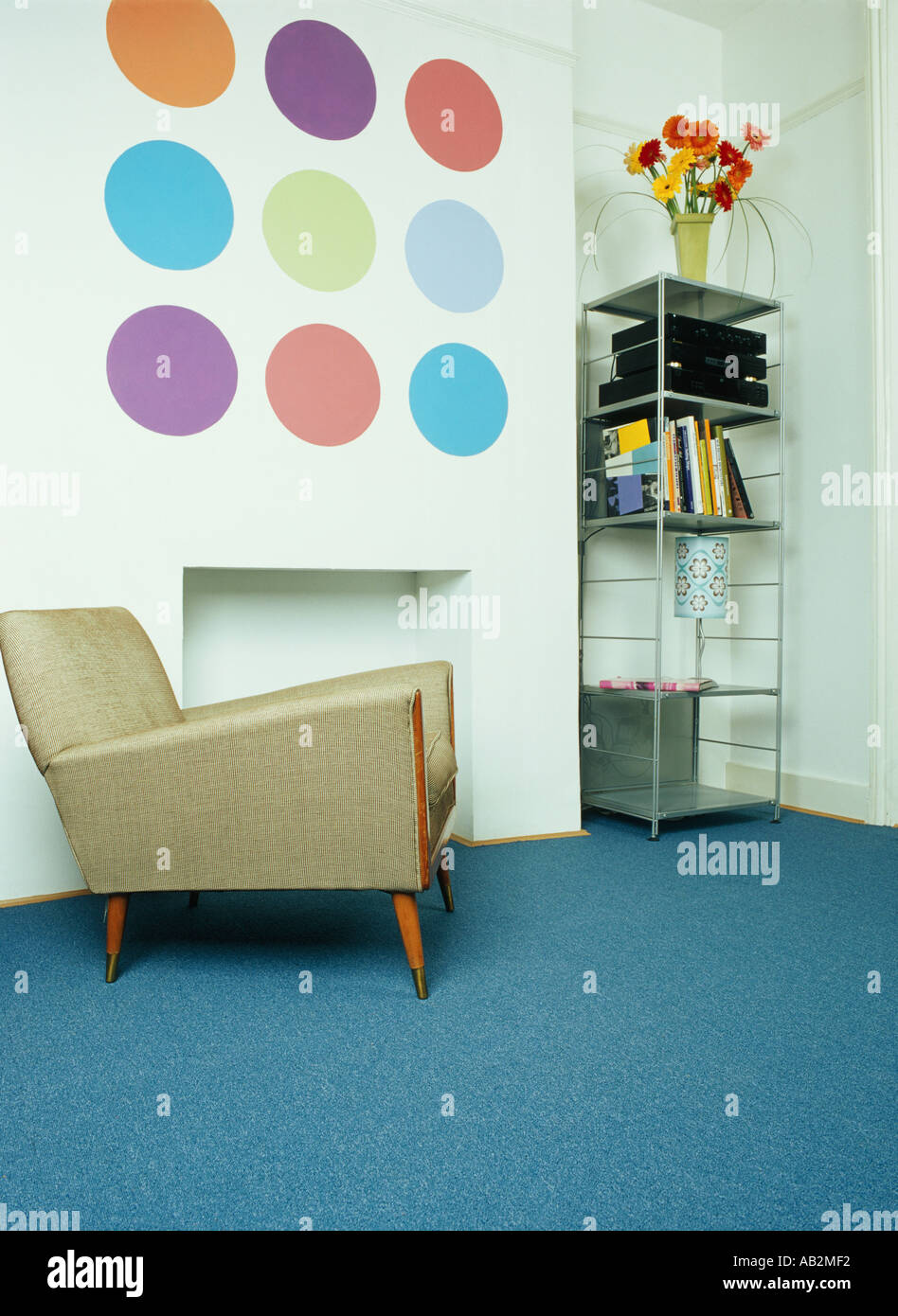 Interior lounge area spots on wall Stock Photo - Alamy