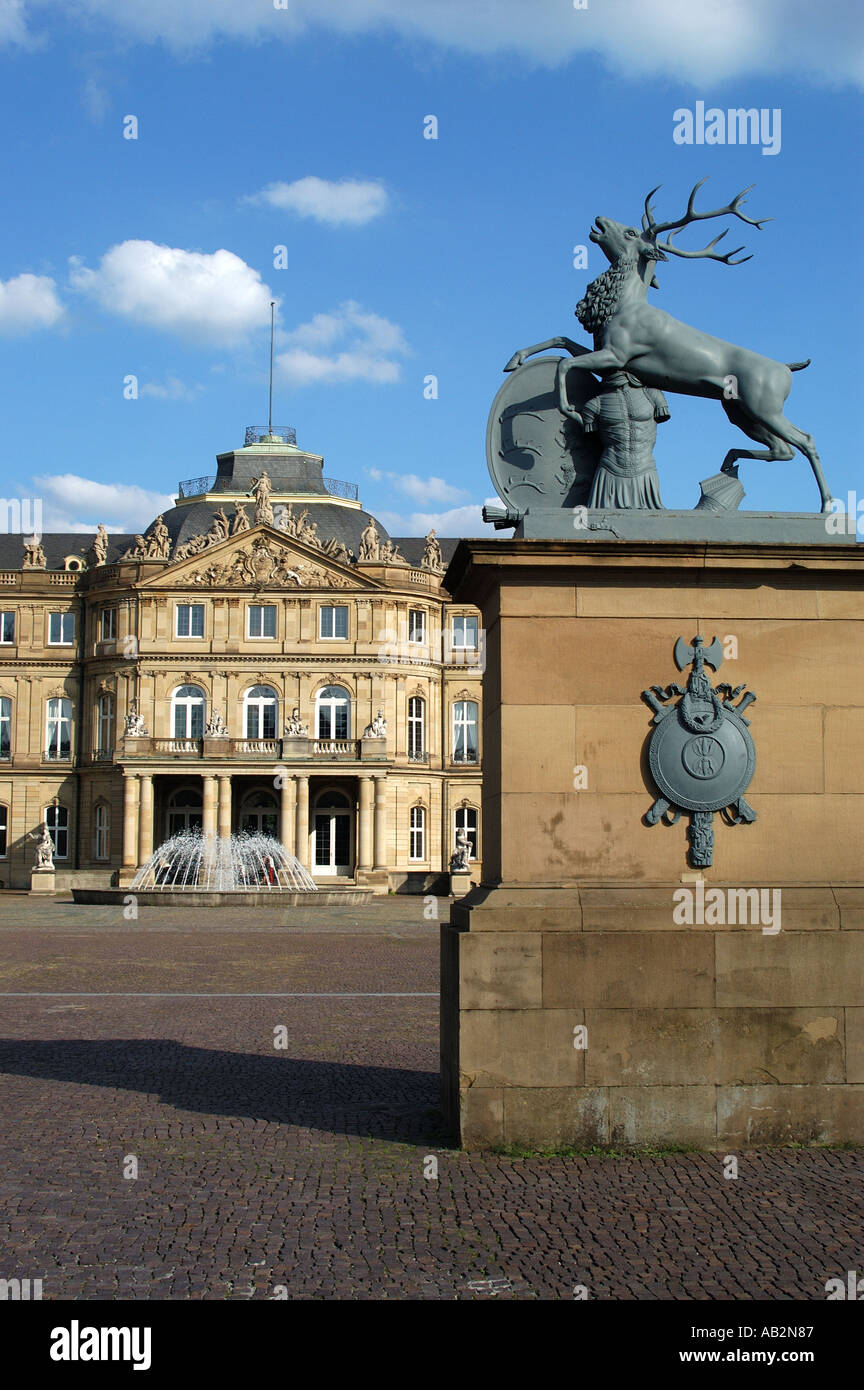 Neues Schloss entrance Stuttgart Germany Stock Photo - Alamy
