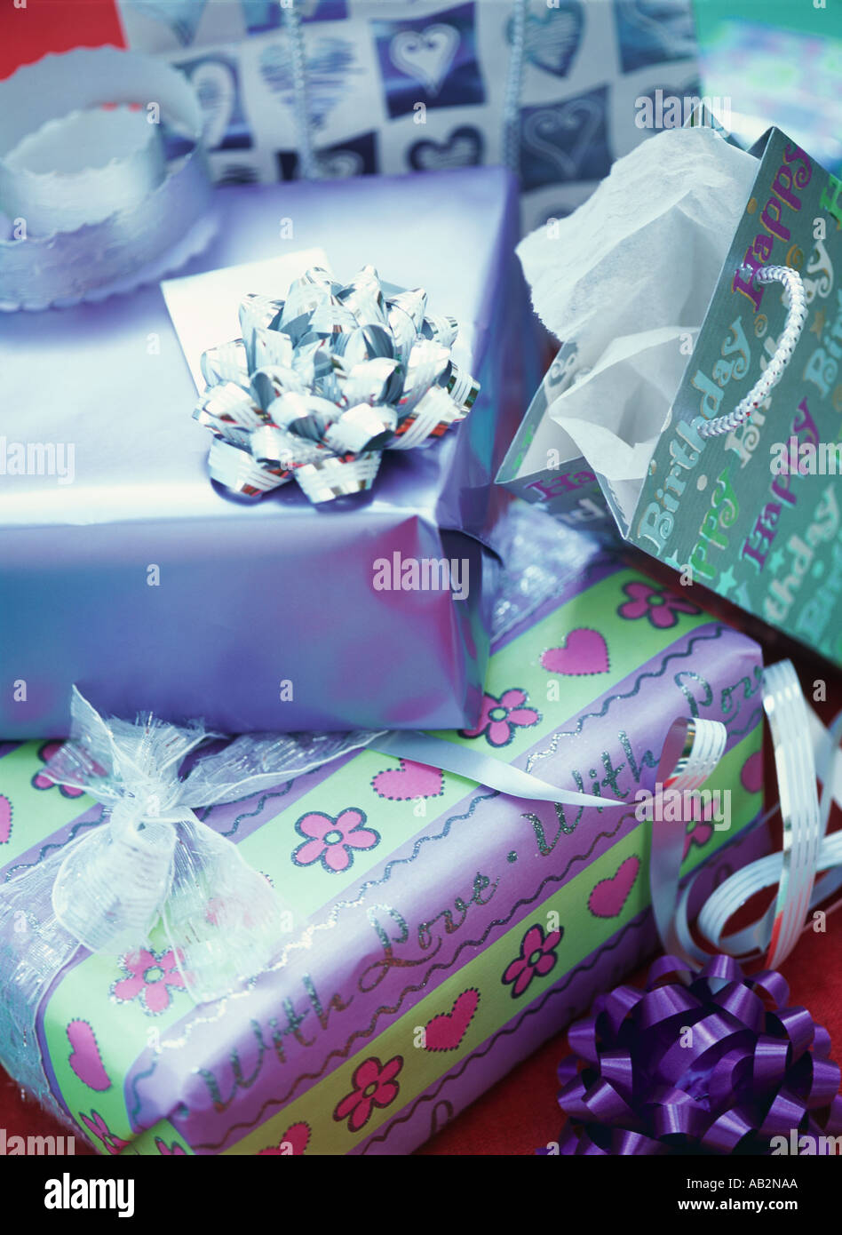 A selection of birthday presents Stock Photo - Alamy