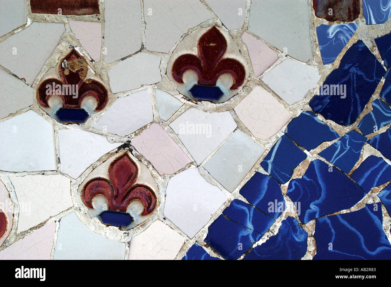 Gaudi s tiles in Parc Guell Barcelona Spain Stock Photo - Alamy