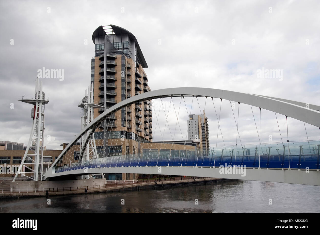 Millenium Bridge at Salford Quays Manchester Stock Photo - Alamy