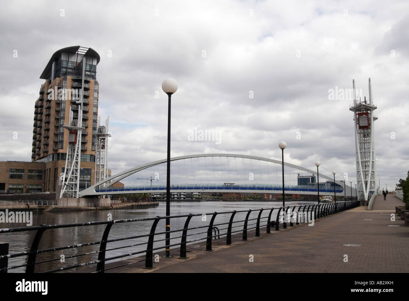 Millenium Bridge at Salford Quays Manchester Stock Photo - Alamy