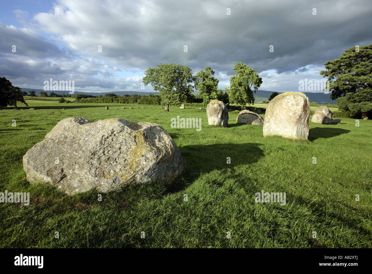 Long Meg and Her Daughters Stone Circle, Little Salkeld, Cumbria Stock ...