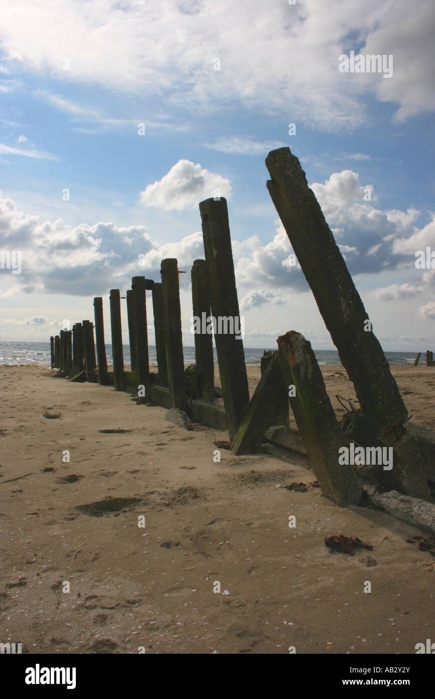 groynes on the beach at Newcastle, County Down, Northern Ireland Stock ...