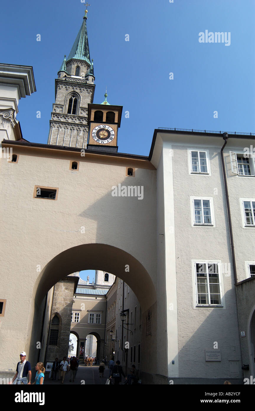 Church tower and arch Salzburg Austria Stock Photo - Alamy