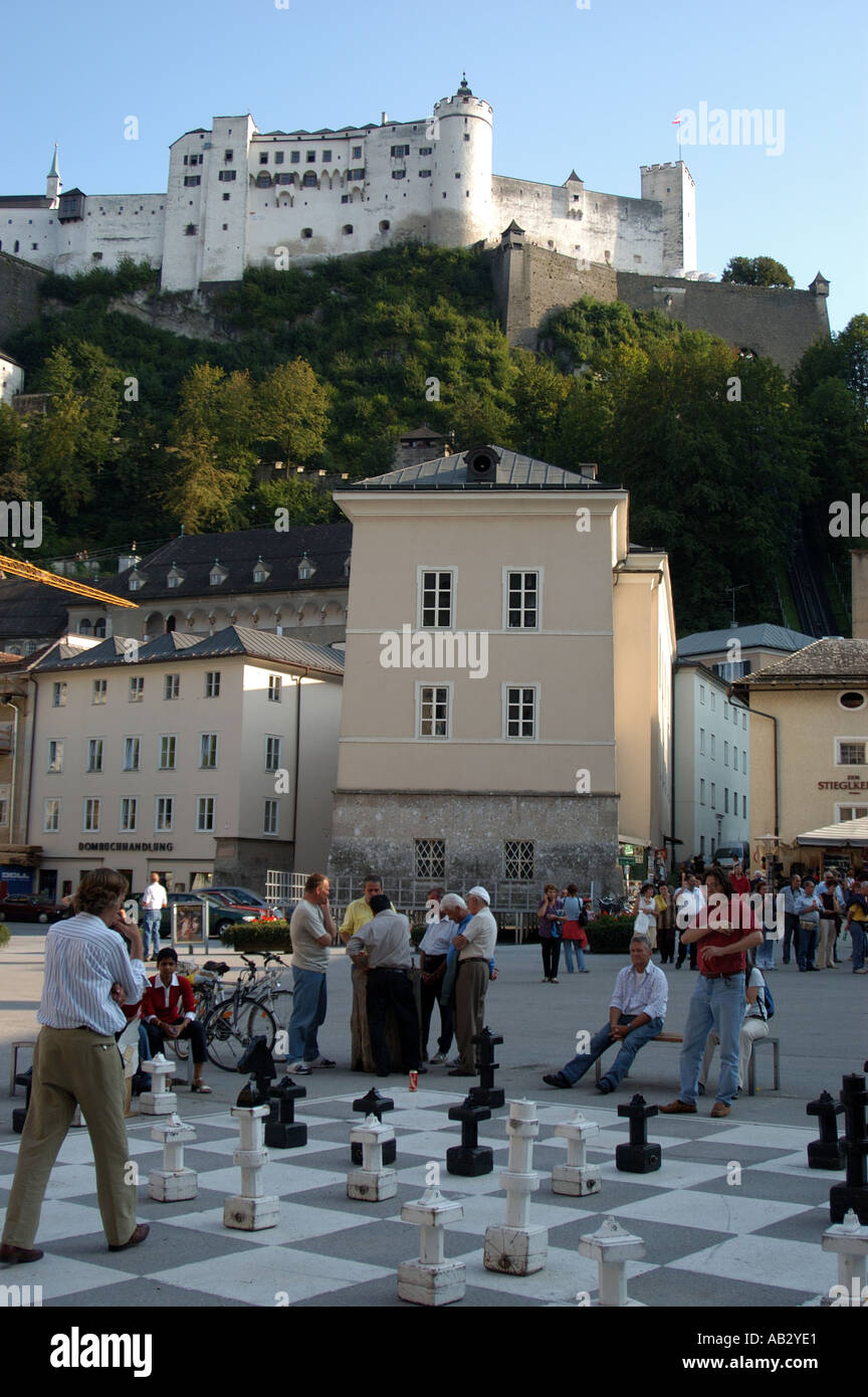 Chess game in Kapitelplatz and the Hohensalzburg Fortress Salzburg ...