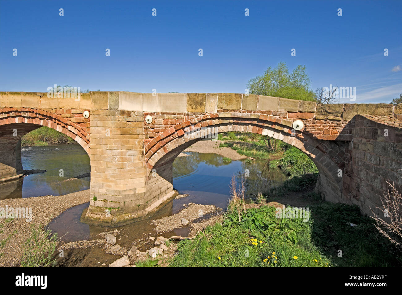 Five-arched bridge, Bangor-on-Dee, North Wales Stock Photo - Alamy