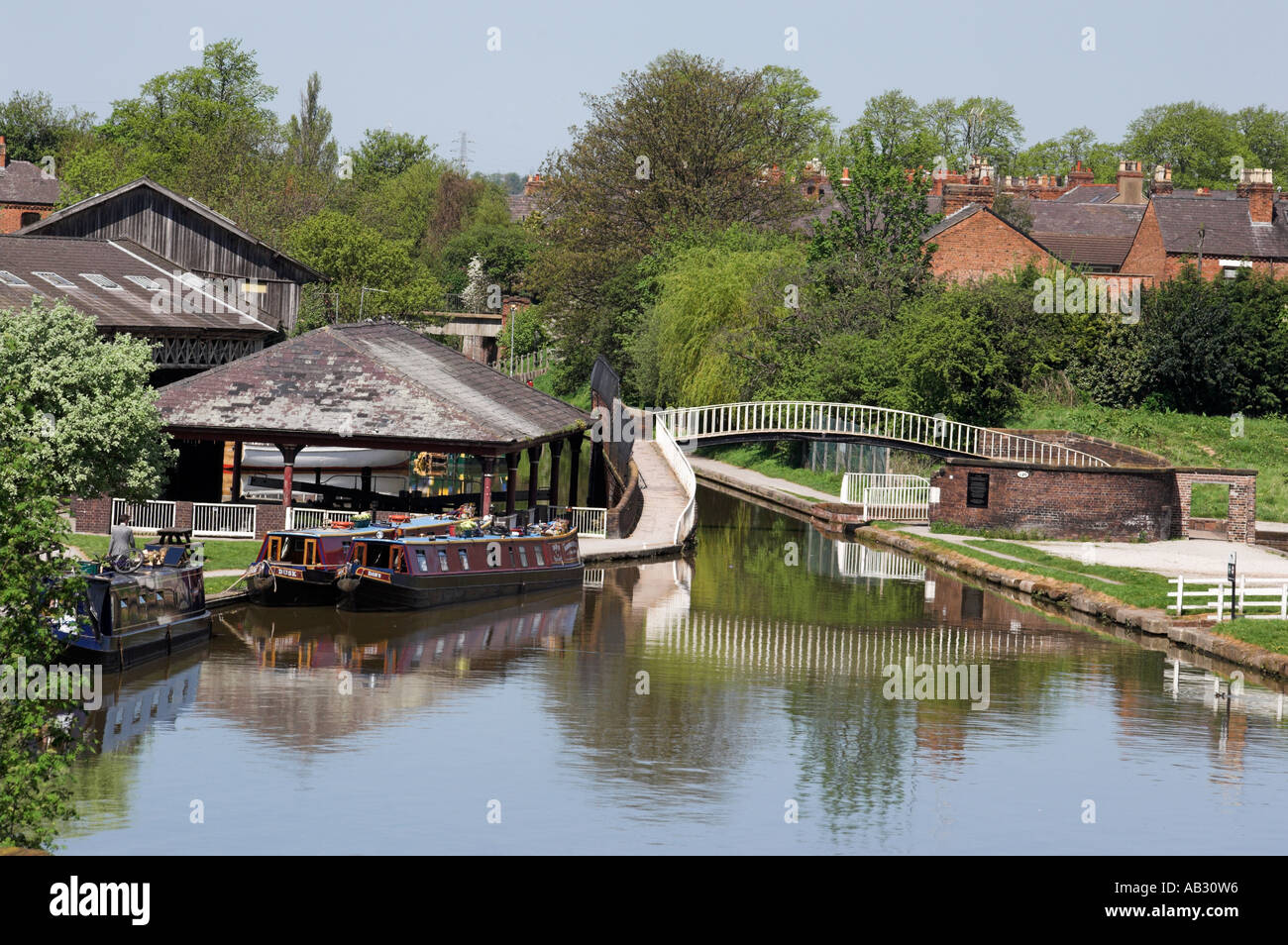 View of the Canal Basin from Chester City Walls Stock Photo - Alamy