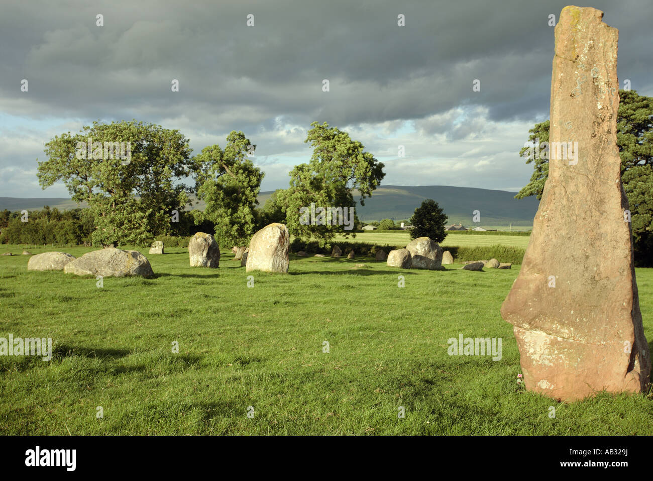 Long Meg and Her Daughters Stone Circle, Little Salkeld, Cumbria Stock ...