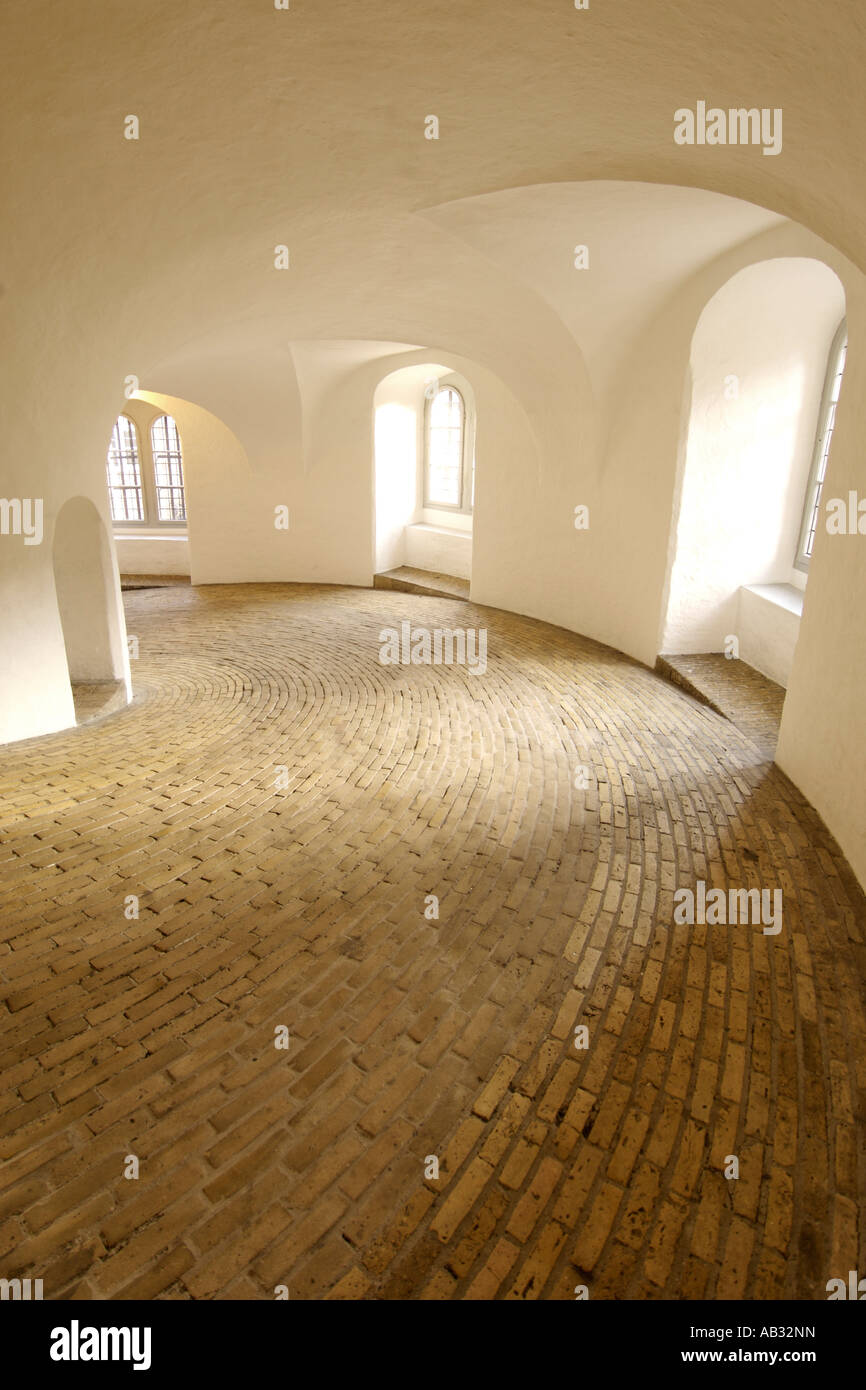 The interior of the Round Tower in Copenhagen Denmark. The tower has no ...