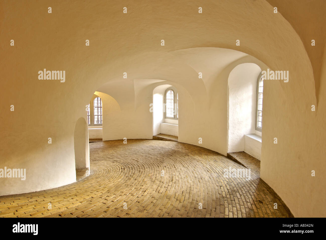 The interior of the Round Tower in Copenhagen Denmark. The tower has no ...