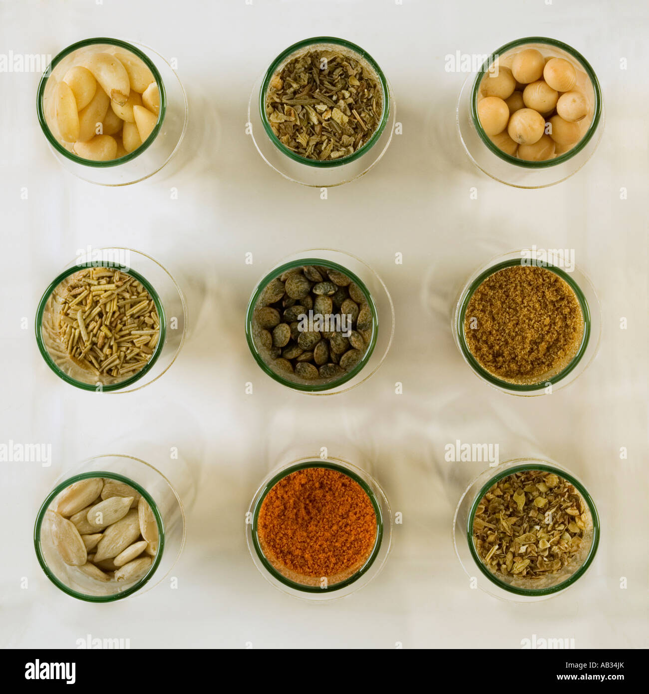 group of spices placed in test tubes Stock Photo - Alamy