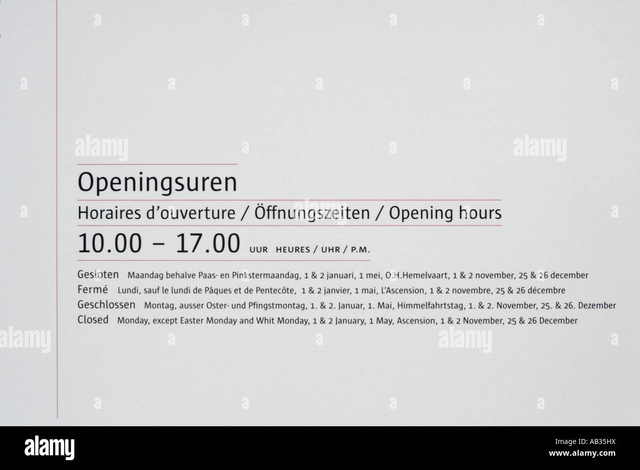 Museum opening hours Stock Photo - Alamy