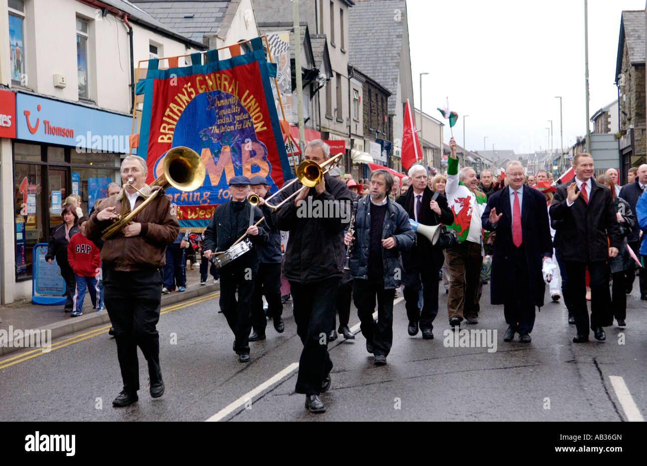 Employees of Burberry led by brass band march through Treorchy after ...