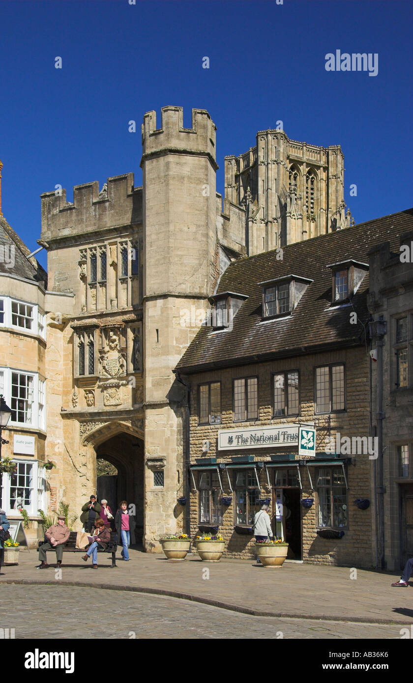 Market Square gateway to Wells Cathedral City of Wells Somerset England ...