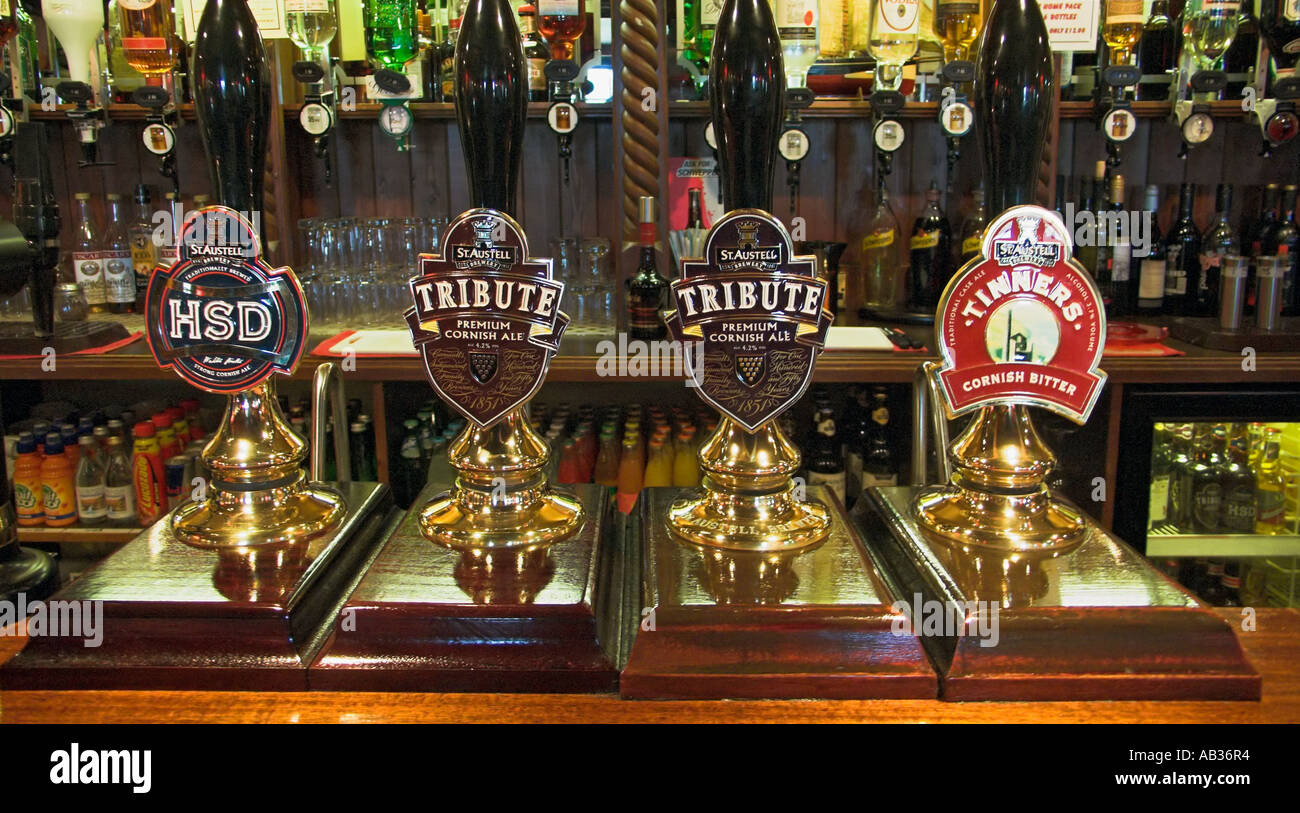 Handpumps at the Ship Inn Pentewan Cornwall England Stock Photo - Alamy