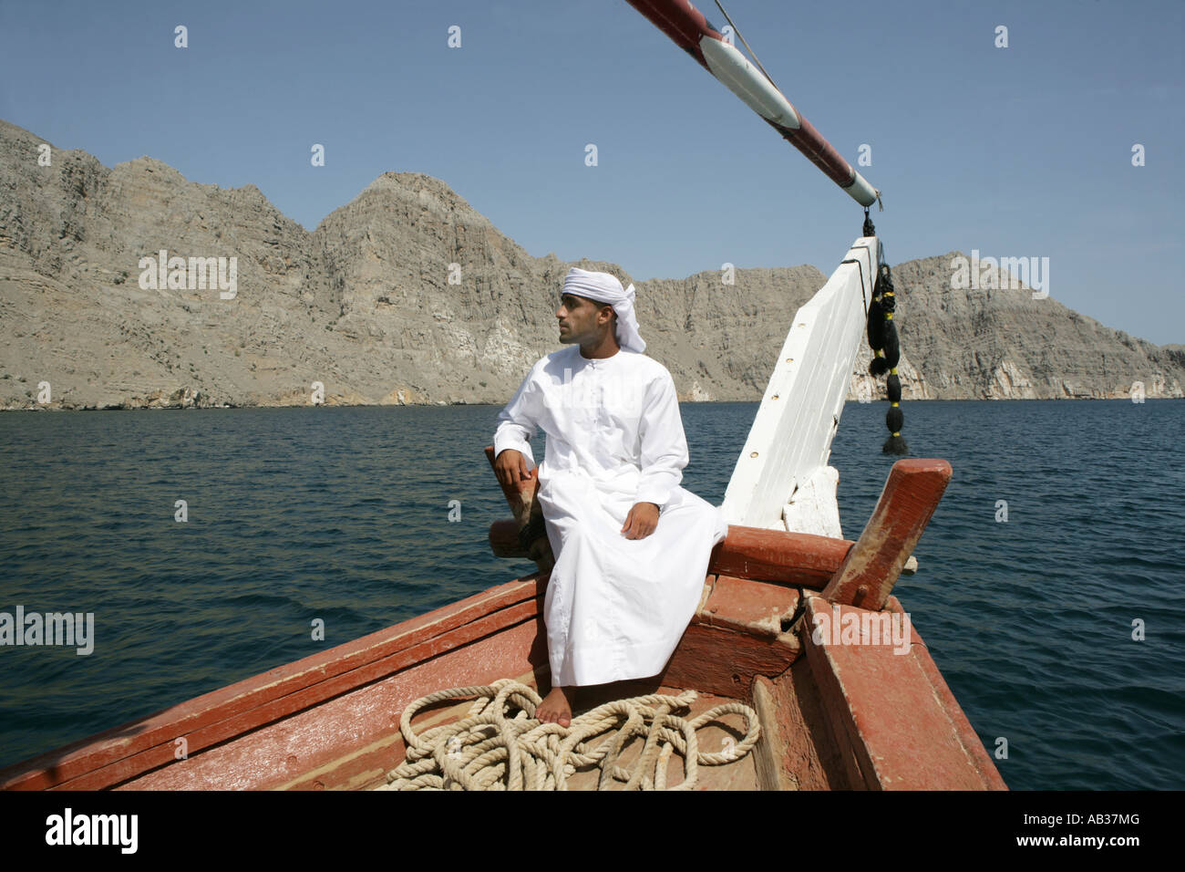 OMN Sultanat of Oman Enclave of Musandam in the north at the Straits of ...
