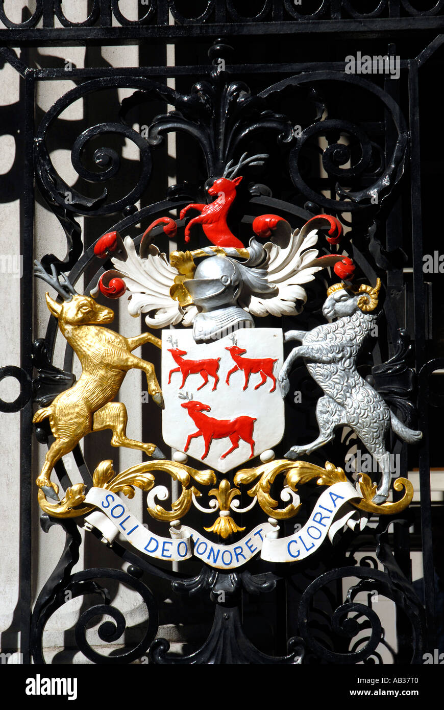 Coat of arms on a gate of St Helens Place City of London Stock Photo ...