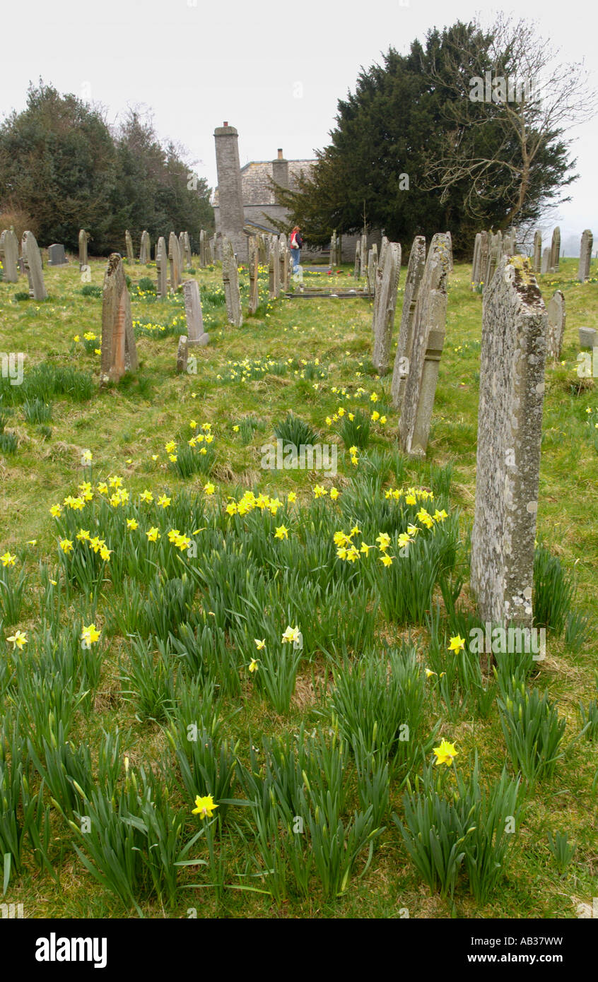 Pen yr heol Chapel and graveyard near Tregoyd Powys Mid Wales UK Stock ...