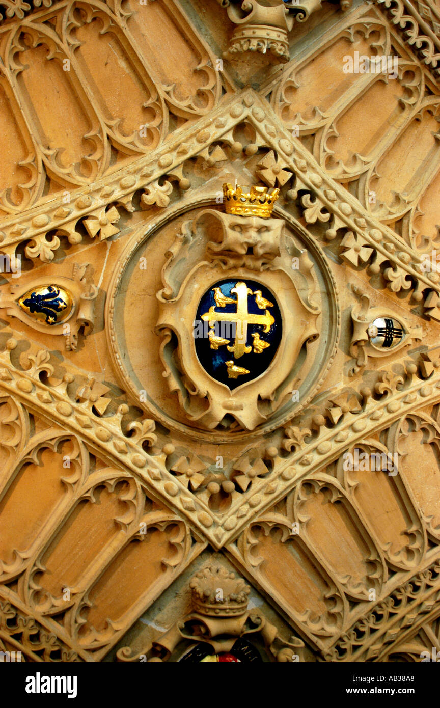 College Crest on the Lodge Ceiling St Edmund hall Oxford University UK ...