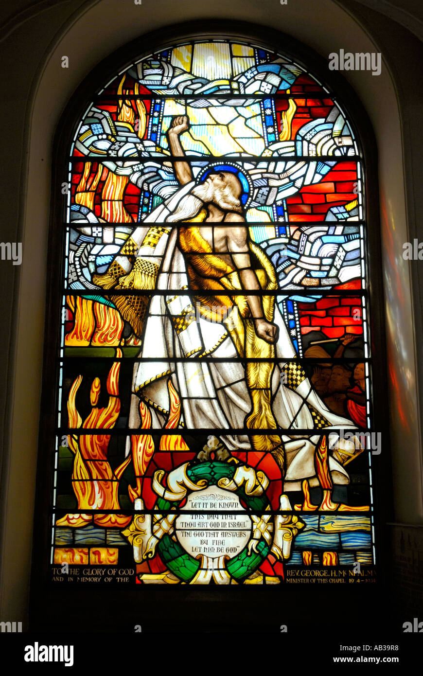 Stained glass window in the Chapel at John Wesley’s House and Museum ...