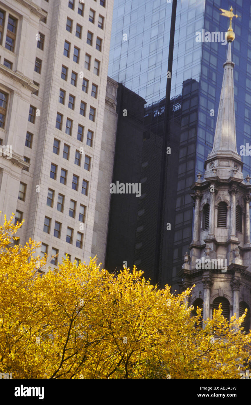 NYC skyscrapers shadows reflection traditional modern styles God mammon ...