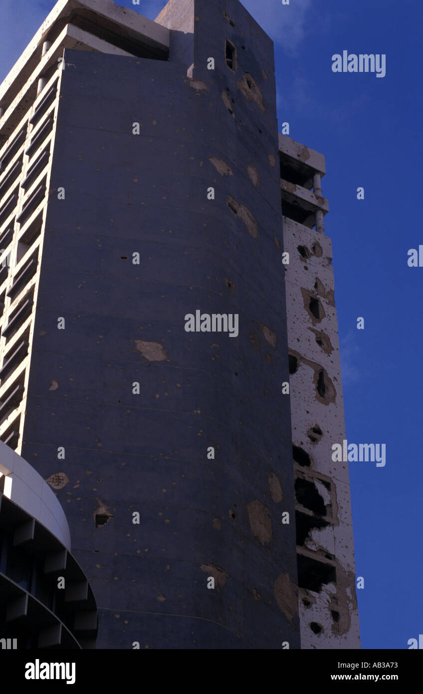 War damaged building, Holiday Inn, Beirut, Lebanon Stock Photo - Alamy