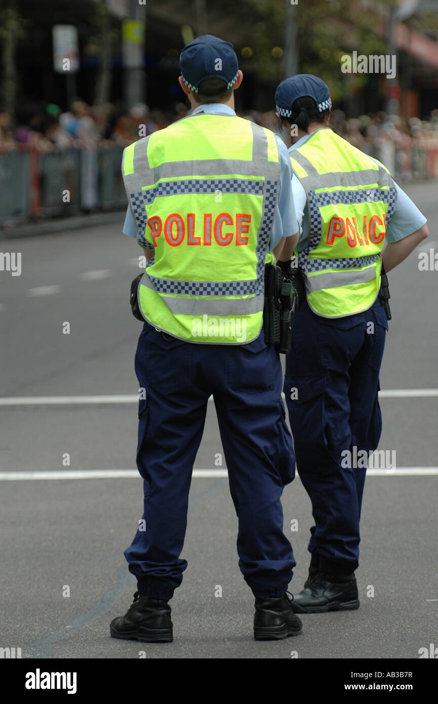police officers in the middle of a road Stock Photo - Alamy