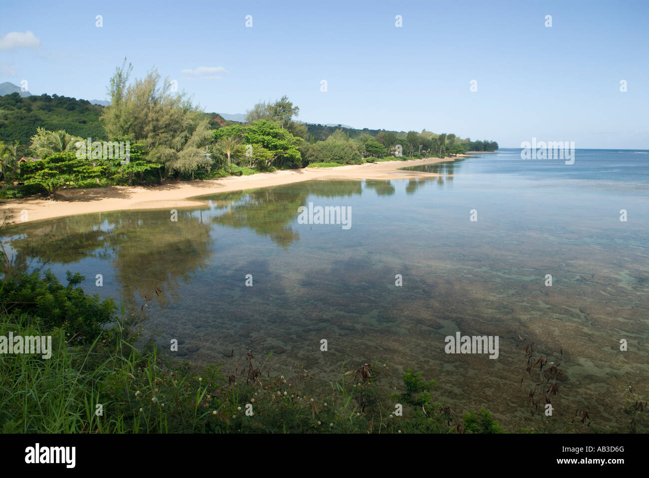 Anini beach Kauai Hawaii Stock Photo - Alamy